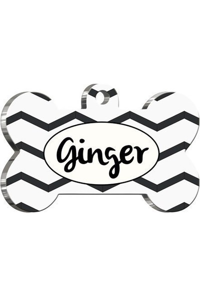 Altın Pati Siyah Dalgalı Kemik Şekilli Kedi Köpek Künyesi