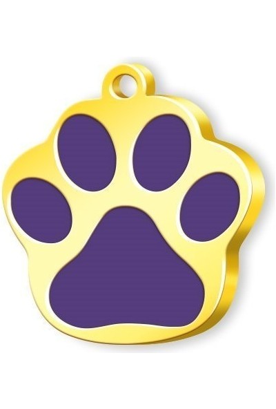 Altın Pati Altın Kaplama Pati Büyük Künye - Mor