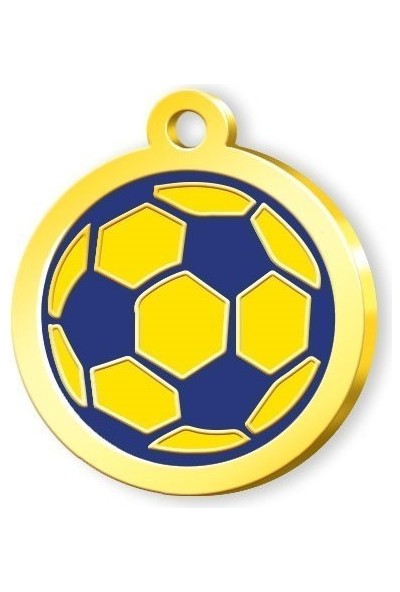 Altın Pati Altın Kaplama Futbol Topu Künye - Sarı Lacivert