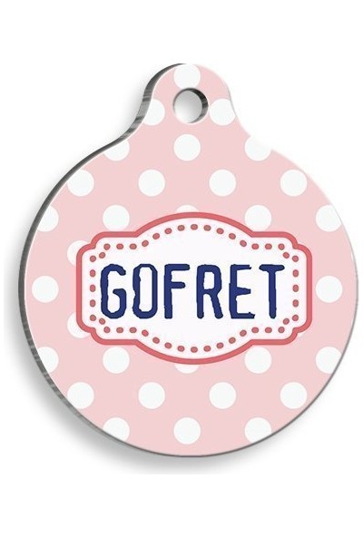 Altın Pati Pembe Puantiyeli Yuvarlak Kedi ve Köpek Künyesi Altın Pati Pembe Puantiyeli Yuvarlak Kedi ve Köpek Künyesi