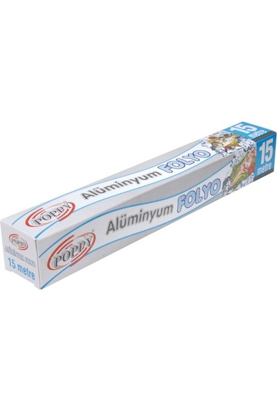 Poppy Alüminyum Folyo Evsel 15 mt Poppy Alüminyum Folyo Evsel 15 mt