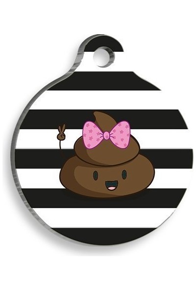 Altın Pati Miss Poop Yuvarlak Kedi ve Köpek Künyesi Altın Pati Miss Poop Yuvarlak Kedi ve Köpek Künyesi