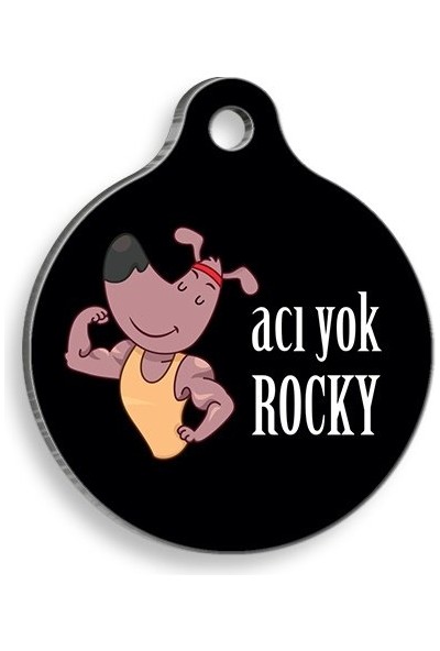 Altın Pati Rocky Yuvarlak Köpek Künyesi
