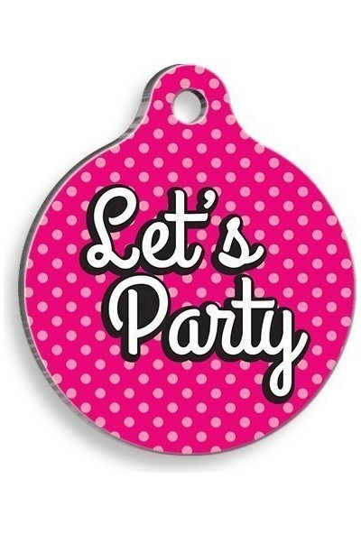 Altın Pati Let's Party Pembe Yuvarlak Kedi ve Köpek Künyesi Altın Pati Let's Party Pembe Yuvarlak Kedi ve Köpek Künyesi