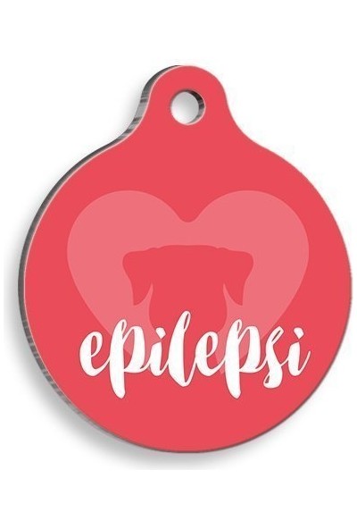 Altın Pati Epilepsi Köpek Kırmızı Yuvarlak Köpek Künyesi