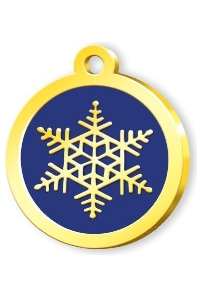 Altın Pati Altın Kaplama Kar Tanesi Künye - Mavi