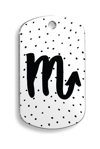 Altın Pati Beyaz Renk Akrep Burcu Asker Şekilli Kedi ve Köpek Künyesi