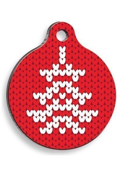 Altın Pati Christmas Serisi Pixel Tree Yuvarlak Kedi ve Köpek Künyesi