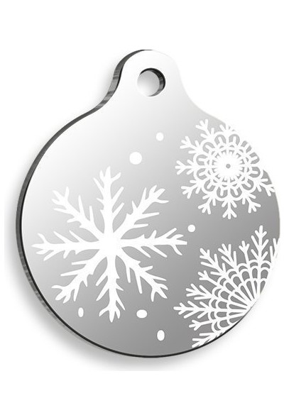 Altın Pati Christmas Serisi White Star Yuvarlak Kedi ve Köpek Künyesi Altın Pati Christmas Serisi White Star Yuvarlak Kedi ve Köpek Künyesi