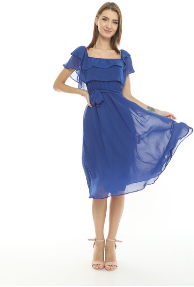 Ada Style Carmen Yaka, Şifon Elbise, Madonna