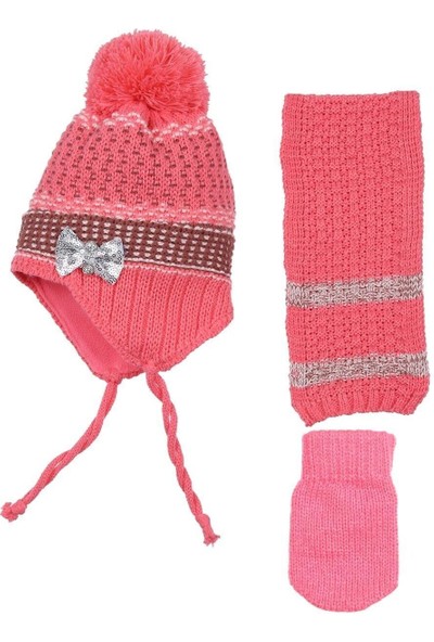 Perlotus Kız Çocuk Atkı Bere Eldiven Takımı 0-18 Ay Koyu Pembe Perlotus Kız Çocuk Atkı Bere Eldiven Takımı 0-18 Ay Koyu Pembe