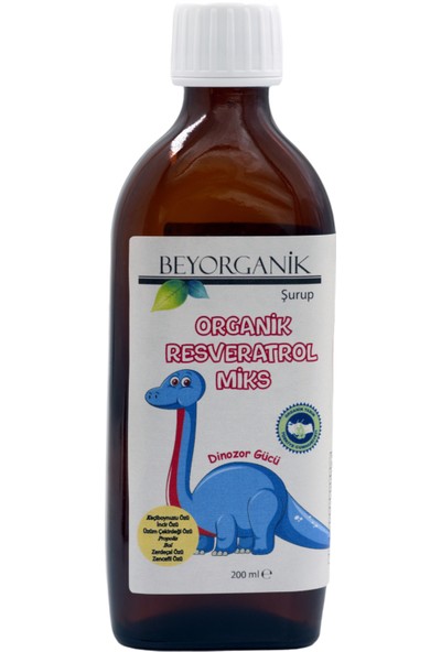 Beyorganik Organik Propolisli Resveratrol Miks Dinozor Gücü +1 Yaş Şurup
