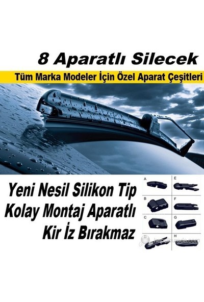 Mehmet Oygur 8 Aparatlı Tip Silecek Süpürgesi 525 mm Ebatında ( 1 Adet )