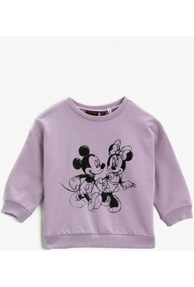 Koton Mickey & Minnie Mouse Baskılı Sweatshirt Lisanslı Pamuklu