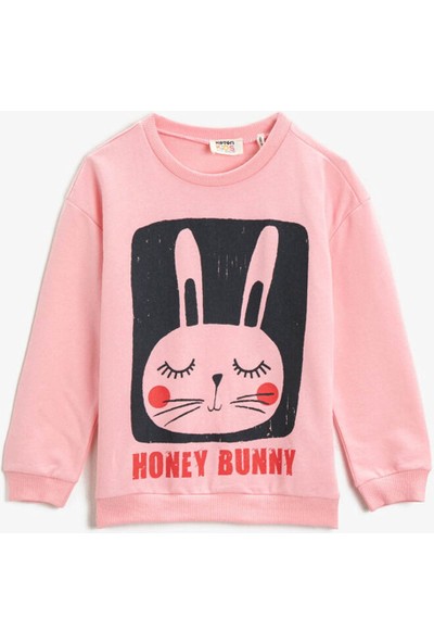 Koton Tavşan Baskılı Sweatshirt Pamuklu
