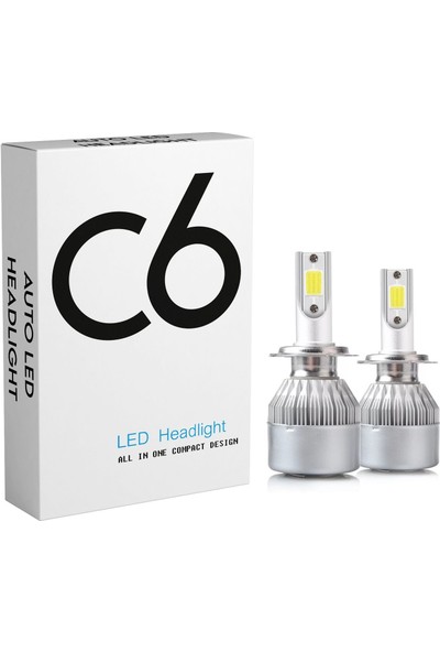 C6 LED Zenon H3 LED Xenon 48 Watt 10800LM 6000K Far Ampülü LED Işık Beyaz Renk Işık C6 LED Zenon H3 LED Xenon 48 Watt 10800LM 6000K Far Ampülü LED Işık Beyaz Renk Işık