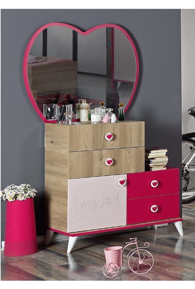 Afilli Şifonyer Aynalı Ahududu