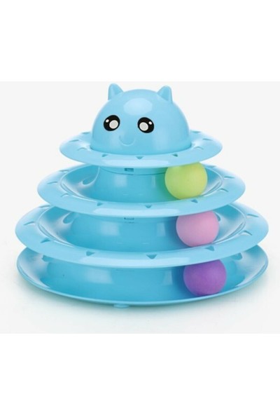 Dream Plus Tower Of Tracks 3 Katlı Kedi Oyuncağı Kedi Başlıklı Kovalama Oyun Mavi Dream Plus Tower Of Tracks 3 Katlı Kedi Oyuncağı Kedi Başlıklı Kovalama Oyun Mavi