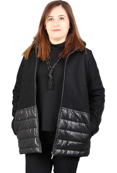 Günay Fierte Kadın Büyük Beden Kaban LM46141 Sabit Kapüşon Fermuar Kapama Uzun Kol Spor Cep Kaşe Şişme Kombin Siyah Günay Fierte Kadın Büyük Beden Kaban LM46141 Sabit Kapüşon Fermuar Kapama Uzun Kol Spor Cep Kaşe Şişme Kombin Siyah