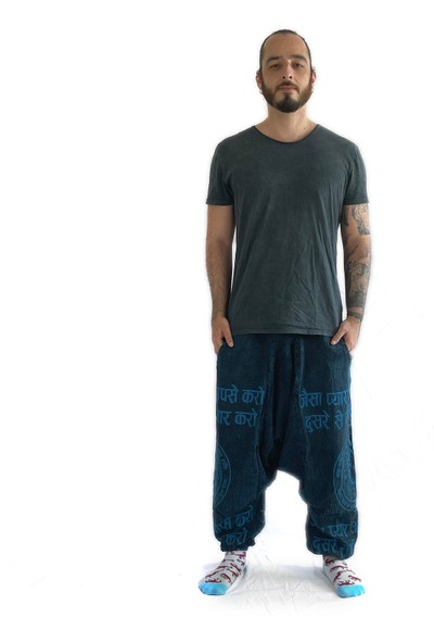 Boho Yaşam Unisex Nepal Yazılı Tasarım Şalvar Boho Yaşam Unisex Nepal Yazılı Tasarım Şalvar