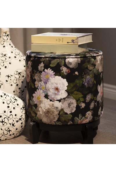 Âlâ Perde Country Çiçek Desenli Puf