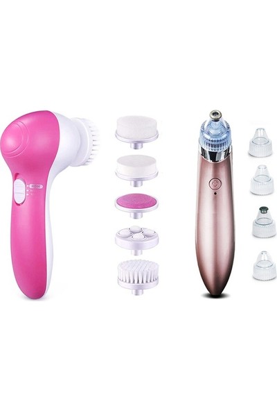 Uniquem 5 In 1 Cilt ve Yüz Masaj Aleti + Beautiful Skin 4 Başlıklı Siyah Nokta ve Yüz Temizleme