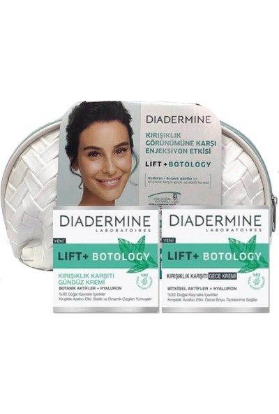 Diadermine Kırışıklığa Karşı Lift+Botology Gündüz + Gece Kremi + Çanta Hediyeli Set