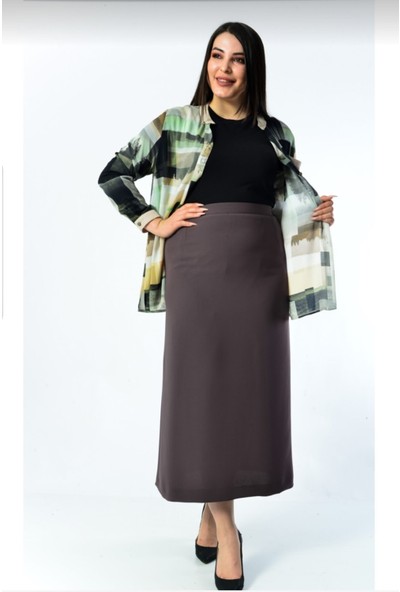 Elsin Butik Kadın Büyük Beden Beli Lastikli Arka Kapalı Pili Kaşe Portoriko Kumaş Etek ELS3234 Elsin Butik Kadın Büyük Beden Beli Lastikli Arka Kapalı Pili Kaşe Portoriko Kumaş Etek ELS3234