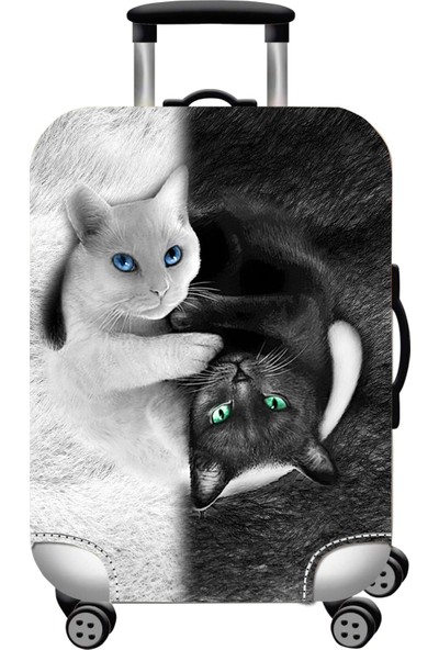 New Timoty Siyah Beyaz Kedi Baskılı Luggage Cover Valiz Kılıfı New Timoty Siyah Beyaz Kedi Baskılı Luggage Cover Valiz Kılıfı