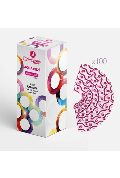 Smoothly 20 Metre Ağda Bezi, Tek Tek Paketli Hijyenik Ağda Kağıdı 100 Adet Smoothly 20 Metre Ağda Bezi, Tek Tek Paketli Hijyenik Ağda Kağıdı 100 Adet