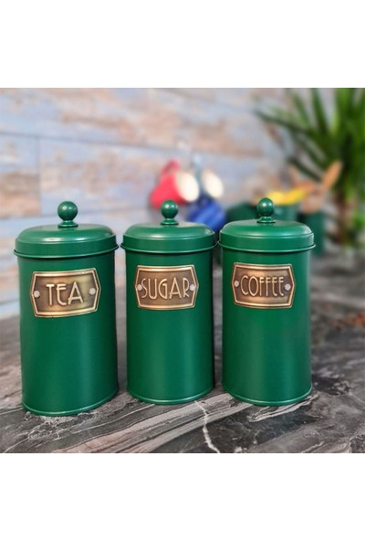 The Mia Koyu Yeşil Çay Şeker Kahve Kavanozu