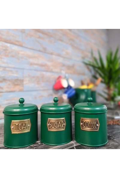 The Mia Koyu Yeşil Çay Şeker Kahve Kavanozu The Mia Koyu Yeşil Çay Şeker Kahve Kavanozu