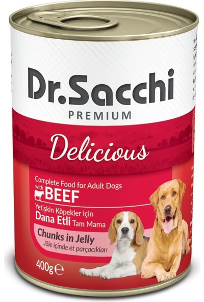 Dr.Sacchi Köpek Konserve Sığır Etli 400 gr gk Dr.Sacchi Köpek Konserve Sığır Etli 400 gr gk