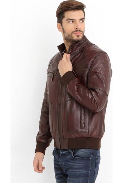 Dericlub E-862 Büyük Beden Deri Erkek Mont