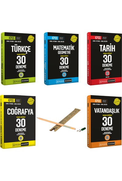 Pegem Akademi Yayıncılık 2022 KPSS Genel Yetenek ve Genel Kültür Tüm Dersler Deneme Seti + Tohumlu Kalem Pegem Akademi Yayıncılık 2022 KPSS Genel Yetenek ve Genel Kültür Tüm Dersler Deneme Seti + Tohumlu Kalem