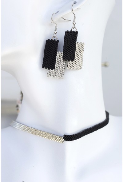 DM Miyuki Miyuki Moda Choker Küpe Takımı