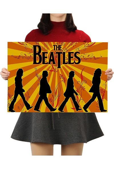 Caph Design The Beatles Vintage Kraft Poster - 32X45CM - Özel Kutulu