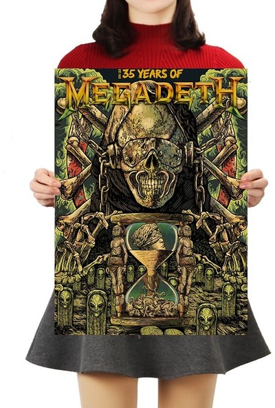 Caph Design Megadeth - Metal Müzik Vintage Kraft Poster - 32X45CM
