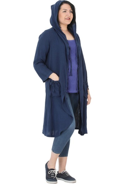 Günay Fierte Kadın Büyük Beden Mont Ccsudeniz Uzun Kol Kapüşon Çift Cep Diz Üstü Keten Ince Hırka Indigo Haki Günay Fierte Kadın Büyük Beden Mont Ccsudeniz Uzun Kol Kapüşon Çift Cep Diz Üstü Keten Ince Hırka Indigo Haki