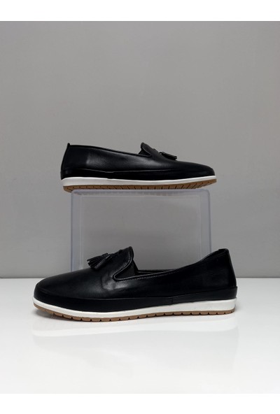 Set Ayakkabı Deri Babet Kadın Siyah