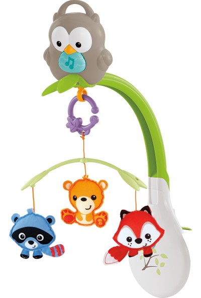 Fisher-Price 3'ü 1 Arada Baykuş Dönence Müzikli Beşik Dönencesi Bebek Arabası Dönencesi ve Yanınızda Taşıyabileceğiniz Oyuncak Bir Arada CDM84