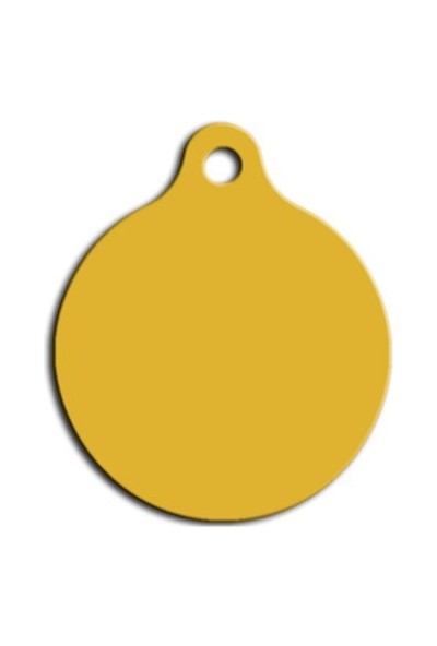 Altın Pati Orta Daire Kedi Köpek Künyesi Sarı
