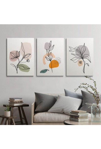 Hobimania Kanvas Tablo 3'lü Set Soft Çiçekler Modern Tuval Dekorasyon Moda Tablo Hobimania Kanvas Tablo 3'lü Set Soft Çiçekler Modern Tuval Dekorasyon Moda Tablo