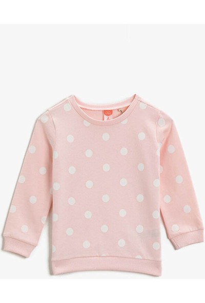 Koton Kız Bebek Sweat Pembe Desenli 2KMG19807OK