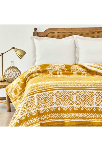 Karaca Home Colmar Hardal Çift Kişilik Pamuk Battaniye