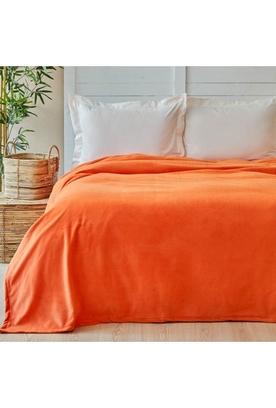 Karaca Home Puffy Turuncu Çift Kişilik Polar Battaniye