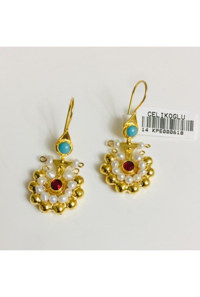 Çelikoğlu Kuyumculuk 14 Ayar Altın Sivrihisar Incili Küpe 4,56 gr