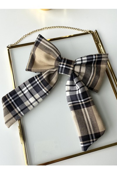 Misshing Kadın Ekoseli Fiyonk Otomatik Toka