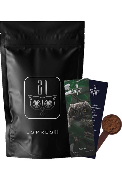 Yirmibirco Espresco Öğütülmüş Çekilmiş Taptaze Espresso Kahve Kitap Ayracı ve Ölçek 500 gr