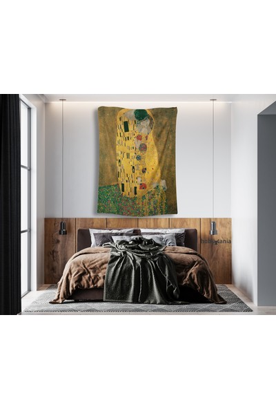 Hobimania Duvar Örtüsü Tapestry Gustav Klimt The Kiss Öpücük 70X100 cm Duvar Dekorasyon Moda Hobimania Duvar Örtüsü Tapestry Gustav Klimt The Kiss Öpücük 70X100 cm Duvar Dekorasyon Moda